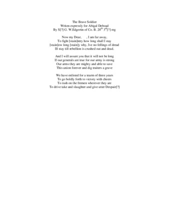 Civil War Poem | Digital Archives